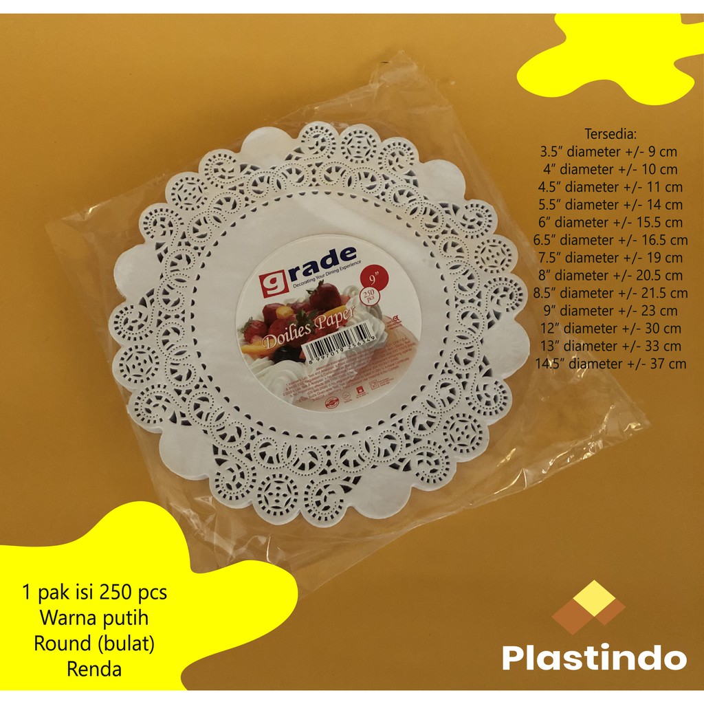 Jual Kertas Renda Doilies Alas Kue 9 inch/23 cm | Kertas kue Doilis ...