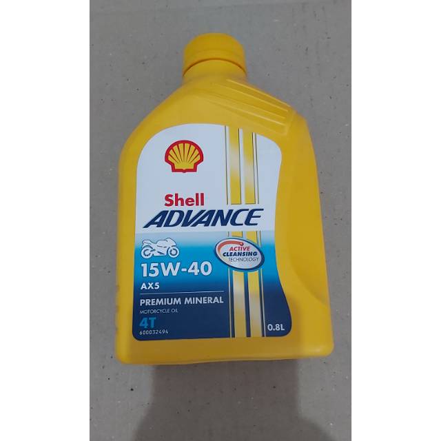 Jual OLI SHELL ADVANCE AX5 4T 15W- 40 ASLI (BOTOL KUNING) | Shopee ...