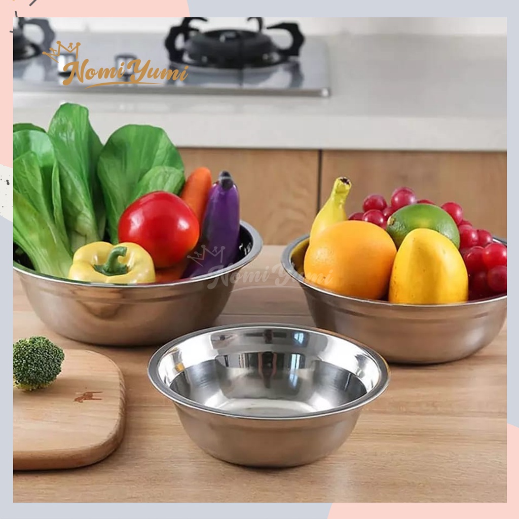 Jual Baskom Stainless Mangkok Wadah Cuci Buah Sayur Tempat Makan Anabul ...