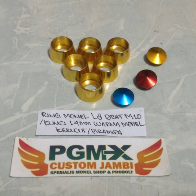 Jual Ring Monel L8 Warna Model Kerucut Piramida Ukuran M10 Drat 14mm ...