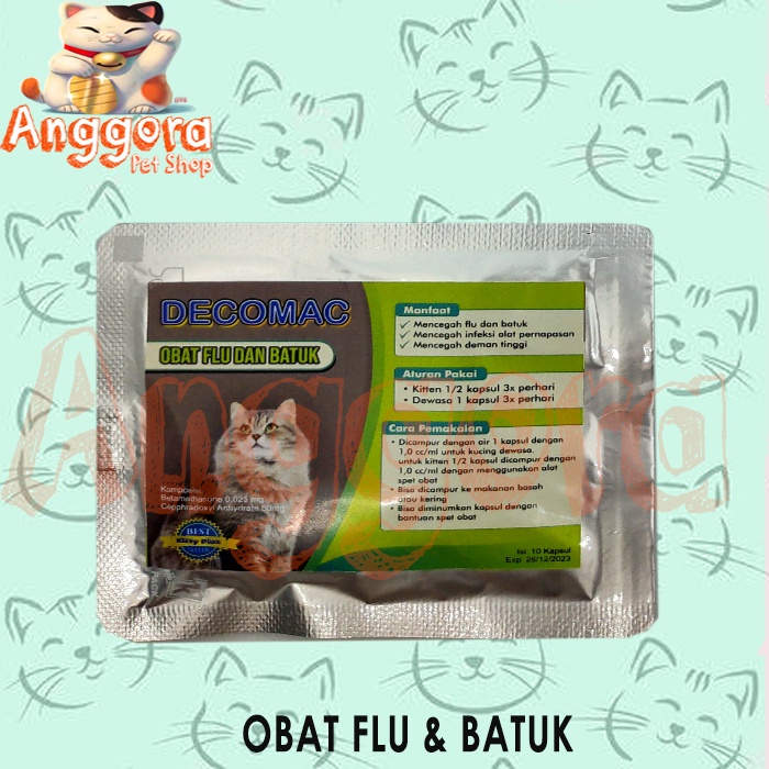 Jual Obat flu & batuk kucing -DECOMAC- sachet 10 kapsul | Shopee Indonesia