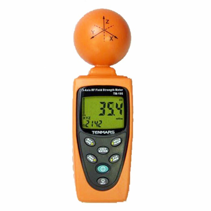 Jual TM-195 3 Axis RF Field Strength Meter 3.5Ghz EMF Electrosmo Microwave. Terbaik | Shopee ...