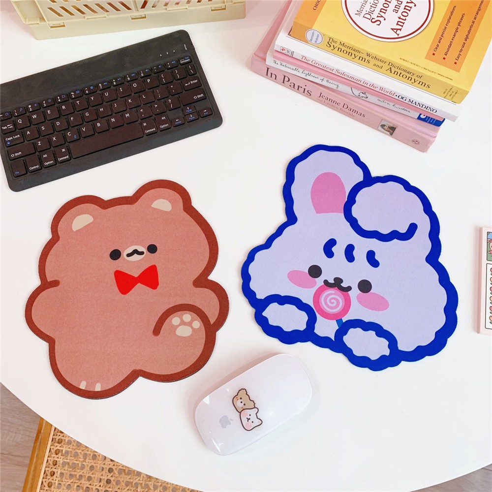 Jual Mouse Pad Lucu Bahan Karet Motif Beruang Rabbit Cute Girl | Shopee ...