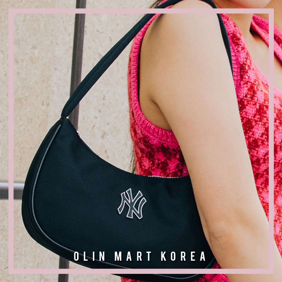 Jual MLB Nylon Hobo Bag 3ABQS032N #Black | Shopee Indonesia