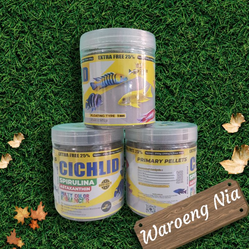 Jual Pakan Ikan Cichlid 250 gram Kemasan Toples / MP Pelet Cichlid Food Multicolor Enhancer ...
