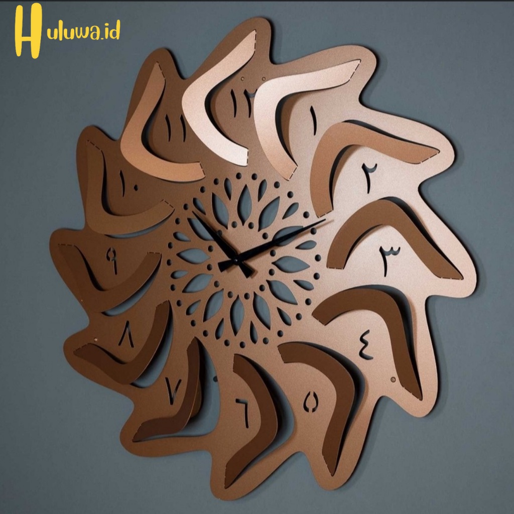 Jual Jam Kaligrafi Motif Tekuk/Jam Dinding Islami/Islamic Wall Clock ...