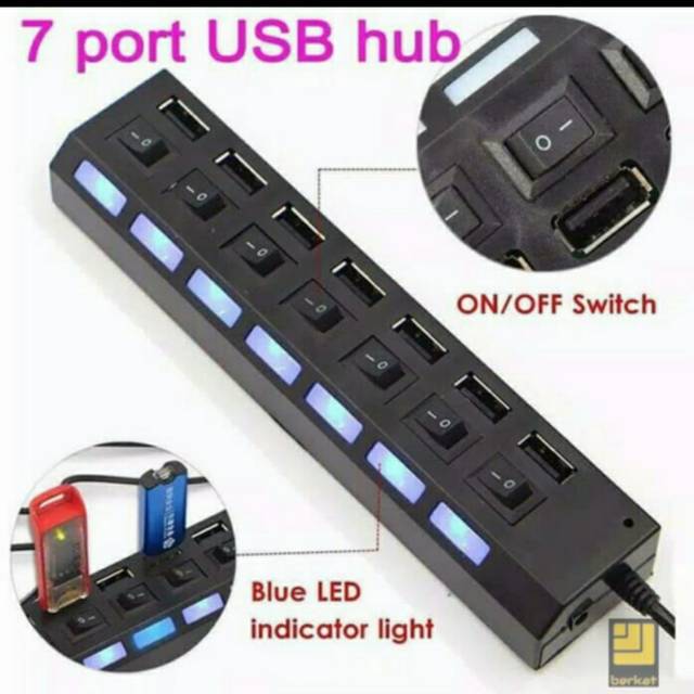 Jual Port Usb Hub Computer, Usb 7 port Hub For laptop,komputer all ...
