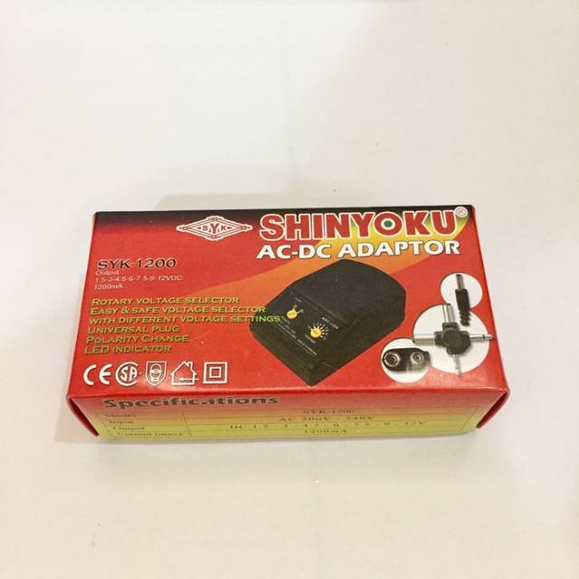 Jual Adaptor Shinyoku 1200/ Shinyoku Adaptor 1200ma Ac/Dc | Shopee ...