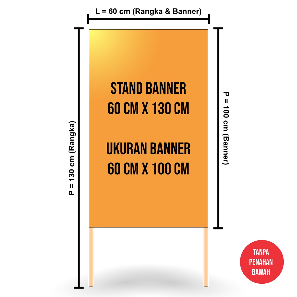Jual Standing Banner Kayu Segitiga [Rangka + Banner Terpasang] 2 sisi ...