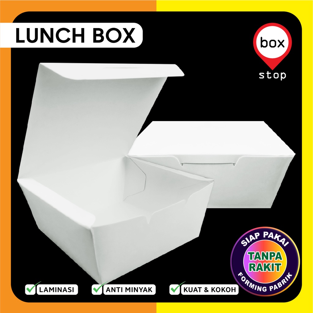 Jual Lunch Box Paper | Kemasan Kotak Makanan Kertas | Kecil S (50 pcs ...