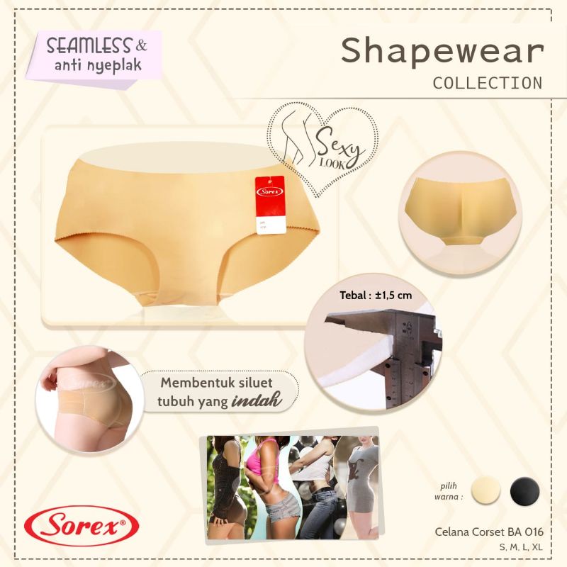 Jual Sorex Celana korset BA 016 busa pantat seamless Shapewear collection pembesar bokong jumbo ...