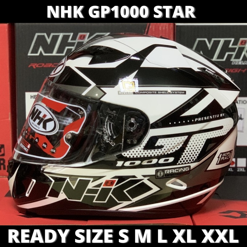 Jual Helm NHK GP 1000 GP1000 Star White Double Visor Full Face - Helem ...