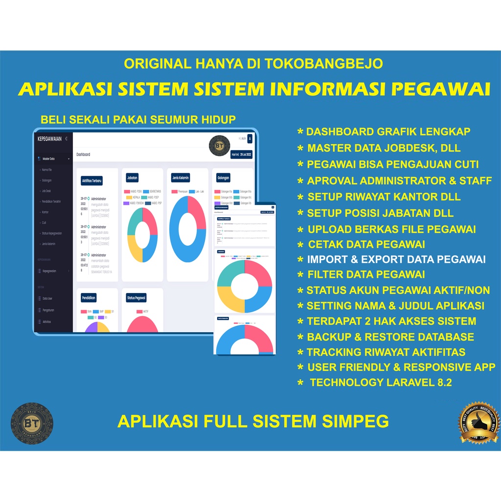 Jual APLIKASI SISTEM INFORMASI PEGAWAI SIMPEG SIAP PAKAI LENGKAP | Shopee Indonesia
