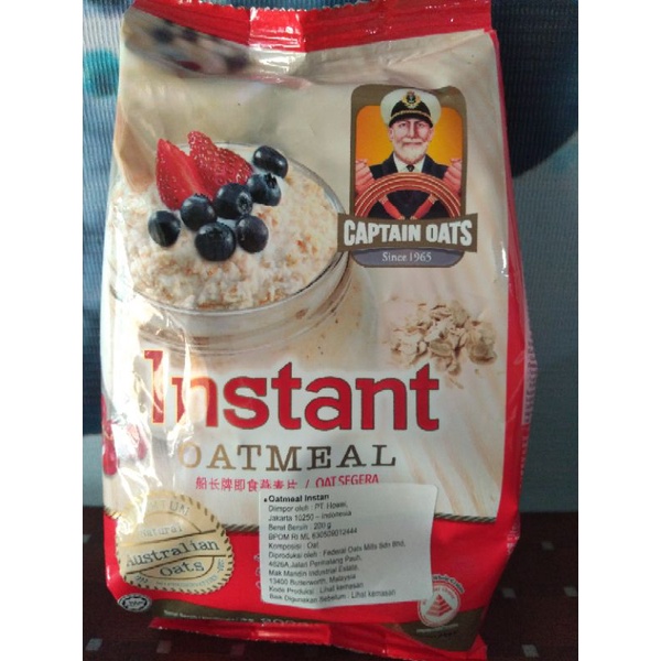 Jual Captain Oats Instan Oat meal murah enak packing ori 200g | Shopee ...