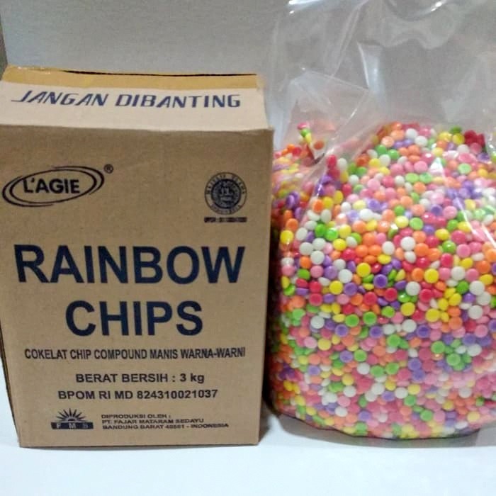 Jual Lagie Choco Chip Rainbow BOX 3 Kg - Chocochip - Chocolate Chips ...