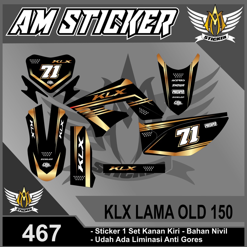 Jual 467 Decal Custom KLX LAma 150 Old - Dekal KLX Old Desain Racing ...