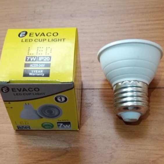 Jual Led sorot EVACO 7w model e27 ulir 220v 3000k warm white kuning ...