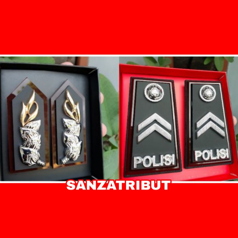 Jual Pangkat Polisi Briptu Monogram Full Mika Dov List Coklat | Shopee ...