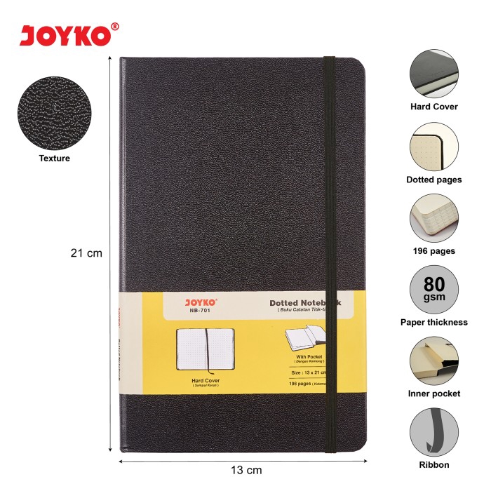 Jual Joyko Dotted Notebook Diary 13x21cm / 196 halaman / NB-701 ...