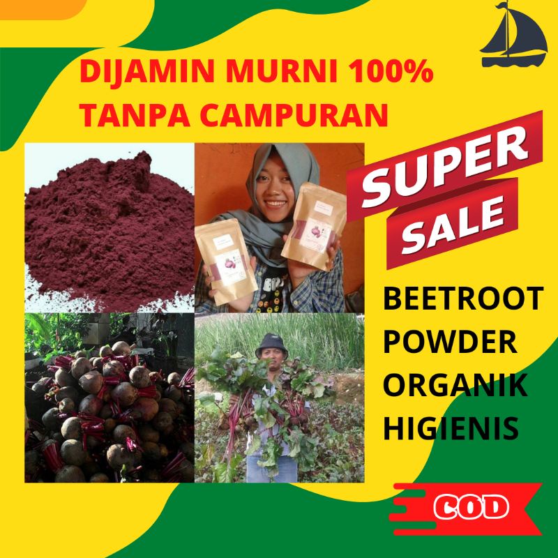 Jual Buah Bit Bubuk Organik Beetroot Powder 100 Gram | Shopee Indonesia