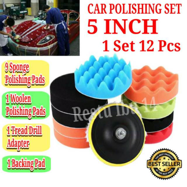 Jual Busa Poles Body Mobil Motor 5 Inch Alat Spon Foam Pad Velcro ...