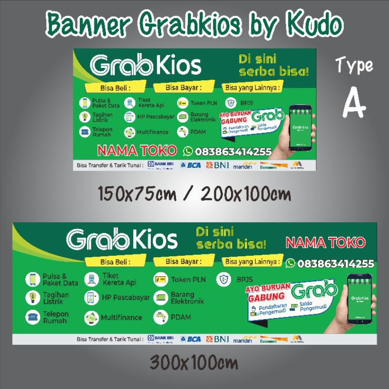 Jual Spanduk Banner Mitra GrabKios | Shopee Indonesia