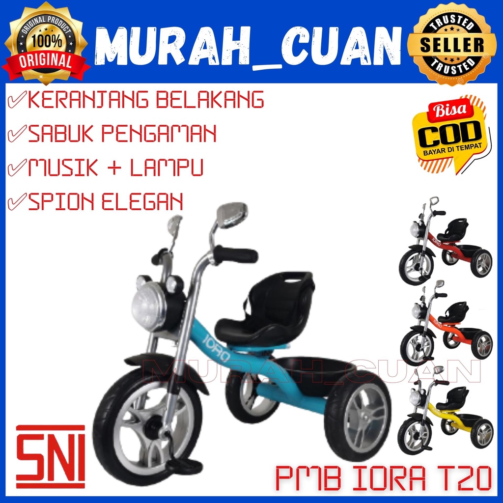 Jual Sepeda Roda Tiga PMB IORA T-20 Musik Lampu Baby Tricycle TC Sepeda ...