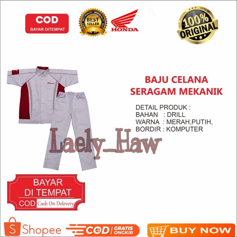 Jual SERAGAM MEKANIK HONDA BAJU CELANA ORI AHM | Shopee Indonesia