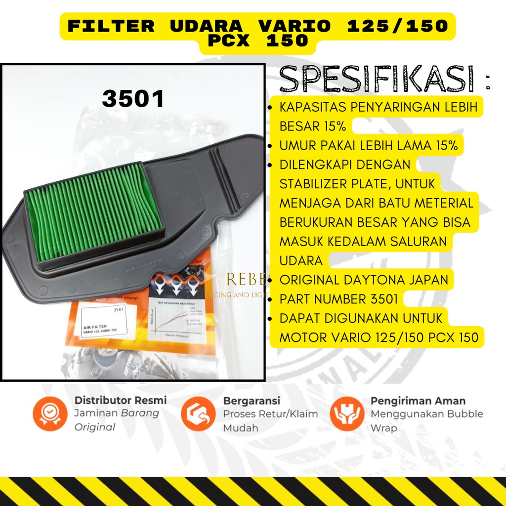 Jual Filter Udara Vario 125 Old Led Pnp Var 150 Honda Pcx Lokal Daytona ...