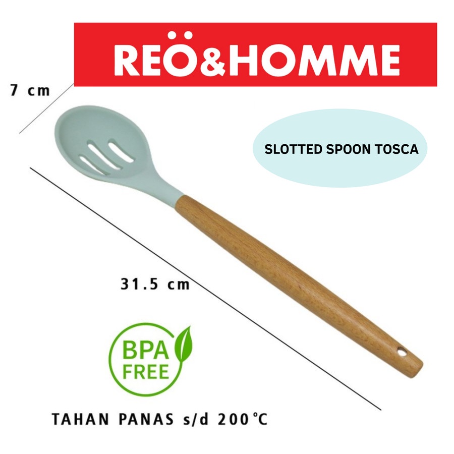Jual Reo&Homme Alat Masak Sendok Spatula Sodet Silikon Gagang Kayu ...