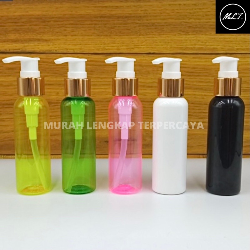 Jual BOTOL PUMP 100ML/ BOTOL LOTION 100ML / BOTOL PLASTIK PUMP GOLD 100 ml LOTION PUMP GOLD ...