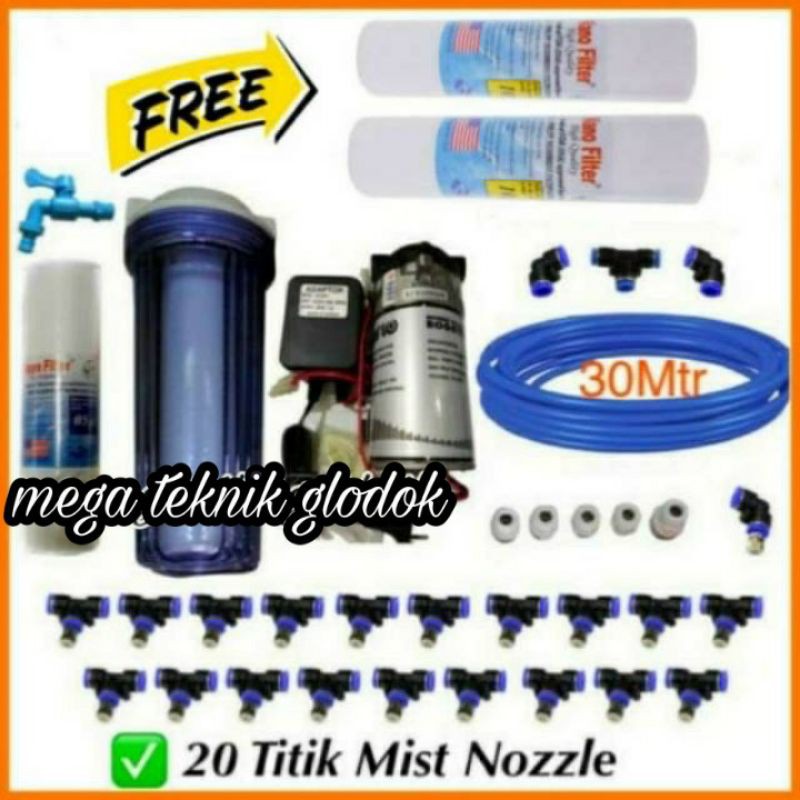 Jual Mesin Embun Walet Lengkap Set 25 Titik Nozzle Sprayer Misting ...