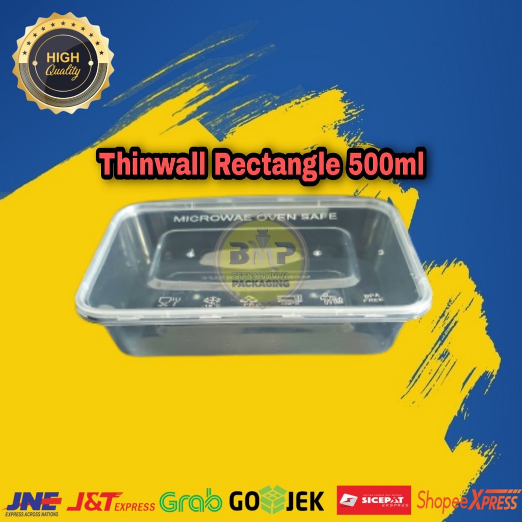 Jual Thinwall 500 ml Mika box 500ml / Food Container Persegi panjang ...
