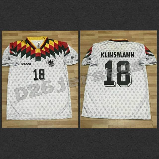 Jual Jersey RETRO Jerman home Piala Dunia World Cup 1994 OFFICIAL + Cetak nama FONT RETRO ...