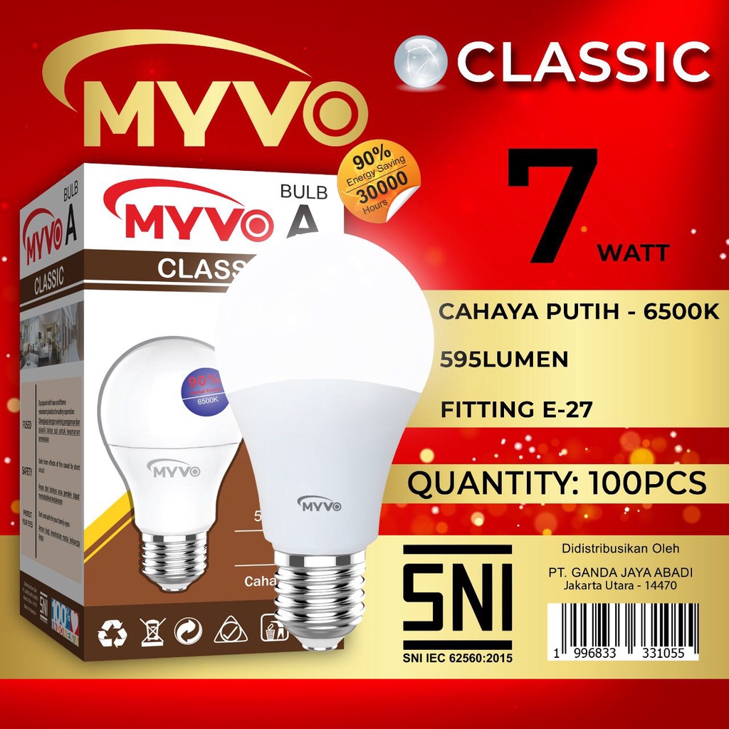 Jual Lampu LED 7 Watt Myvo Classic Bulb | Shopee Indonesia