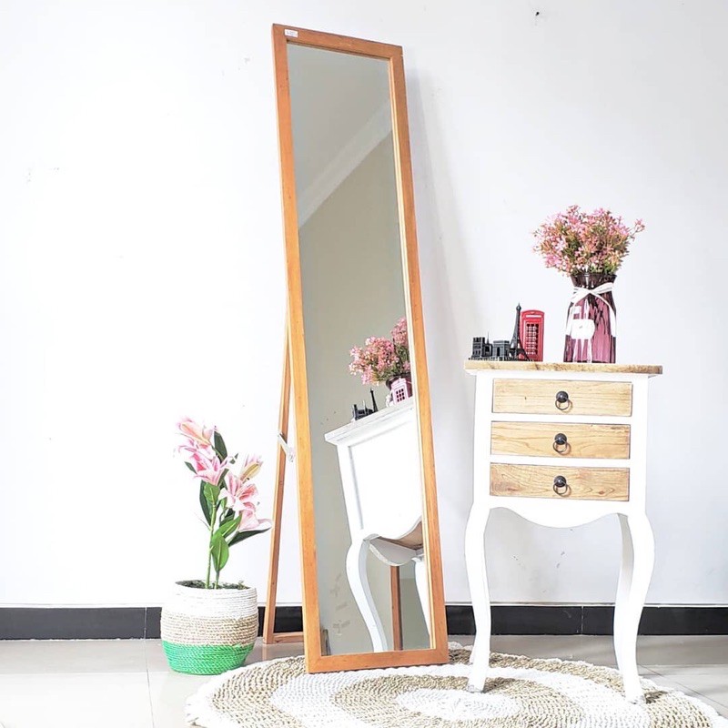 Jual Standing mirror frame 3cm cermin selfie aesthetic mirror kaca ootd ...