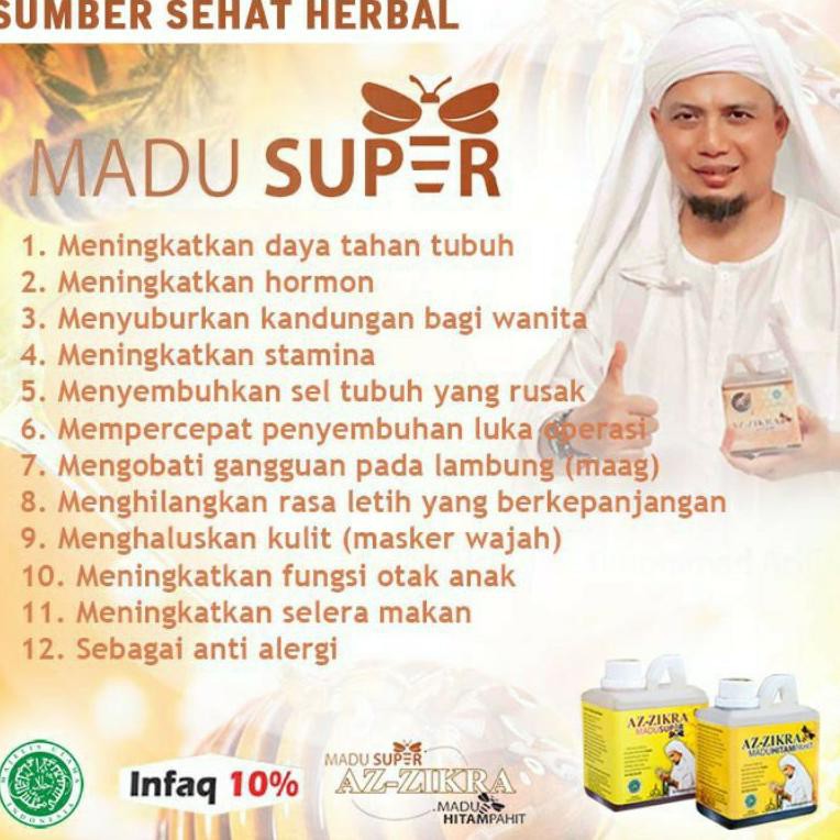 Jual Murah gelai Asli 100% Madu Az Zikra Manis Super + Brosur // Madu Az-Zikra Super 500gram ...