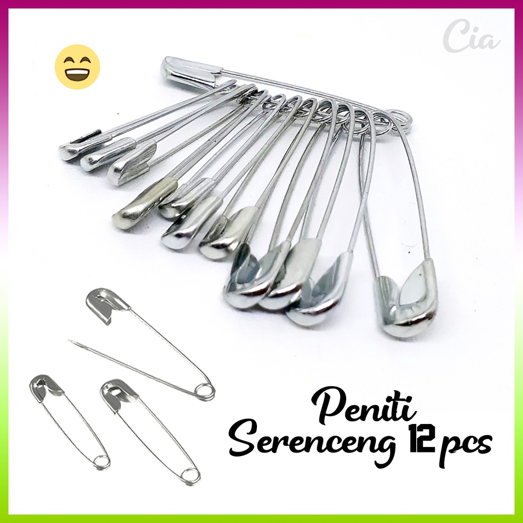 Jual Peniti Renceng isi 12 Peniti Baju Hijab Jilbab Kain Serbaguna Pin ...