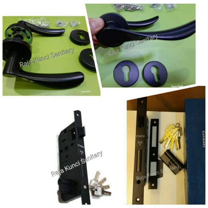 Jual Paket Lengkap Handle Roses Hitam + Kunci Stainless SUS 304 Hitam ...