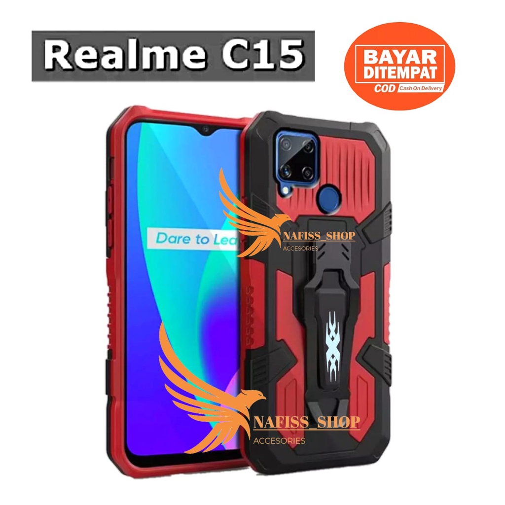 Jual Realme C15 Armor Case Robot Realme C15 Hard Case Belt Clip Robot ...