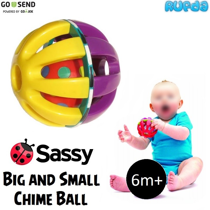Jual Sassy Big Small Chime Ball Mainan Bola Bayi Berbunyi | Shopee ...