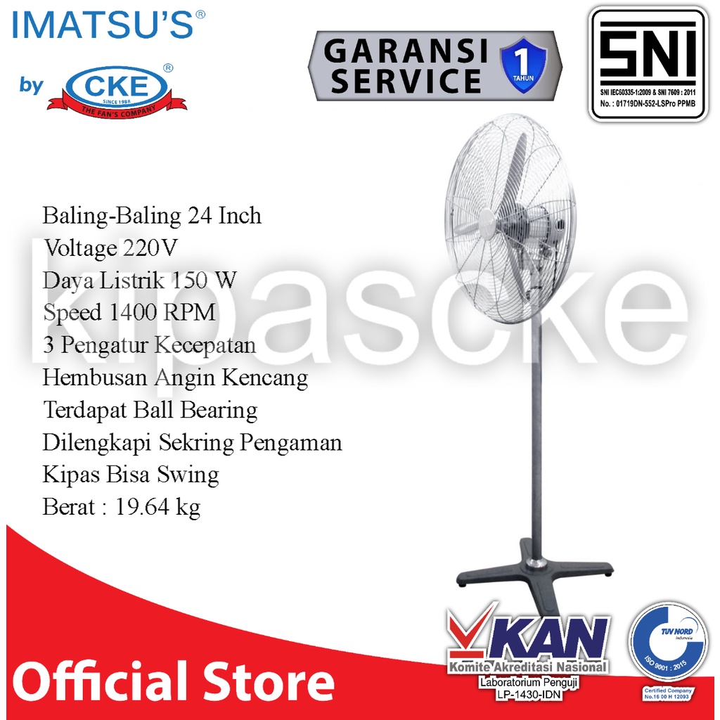 Jual Stand Fan CKE 24 Inch Kipas Angin Berdiri Kipas Angin Tumpu Kipas ...