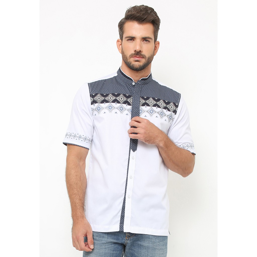 Jual LGS - Baju Koko - Lengan Pendek - Motif Bordir - Colour Block ...