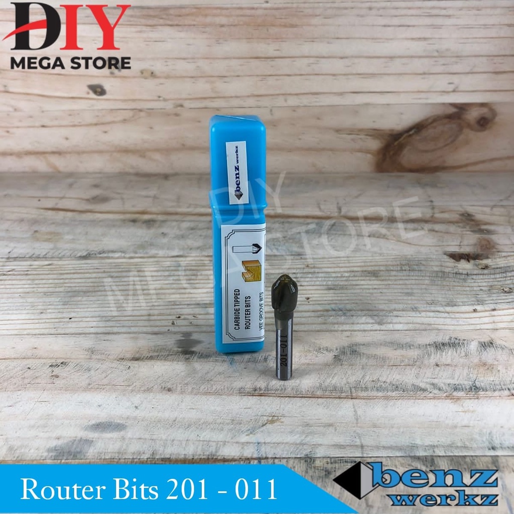 Jual Router vee grove bit / mata profil 9,5 mm x 1/4" benz werkz ( 201 ...