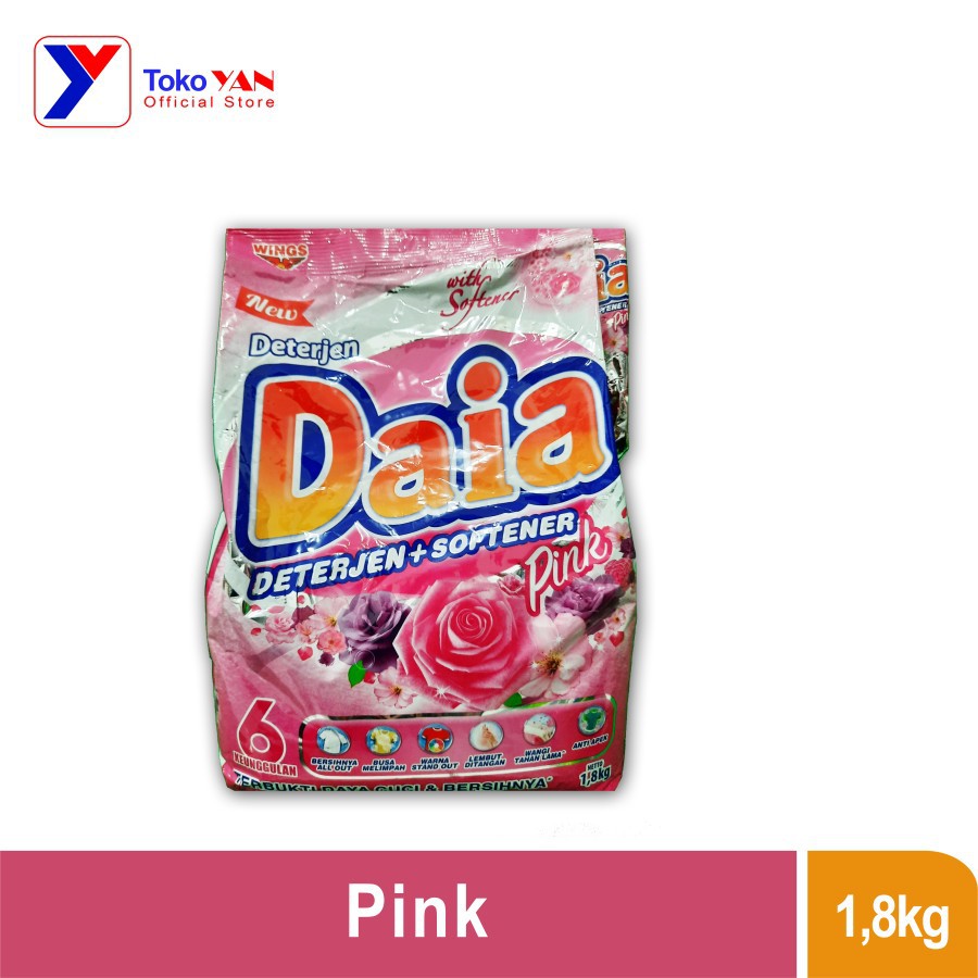 Jual Daia Pink Deterjen Bubuk + Softener 1,8kg | Shopee Indonesia
