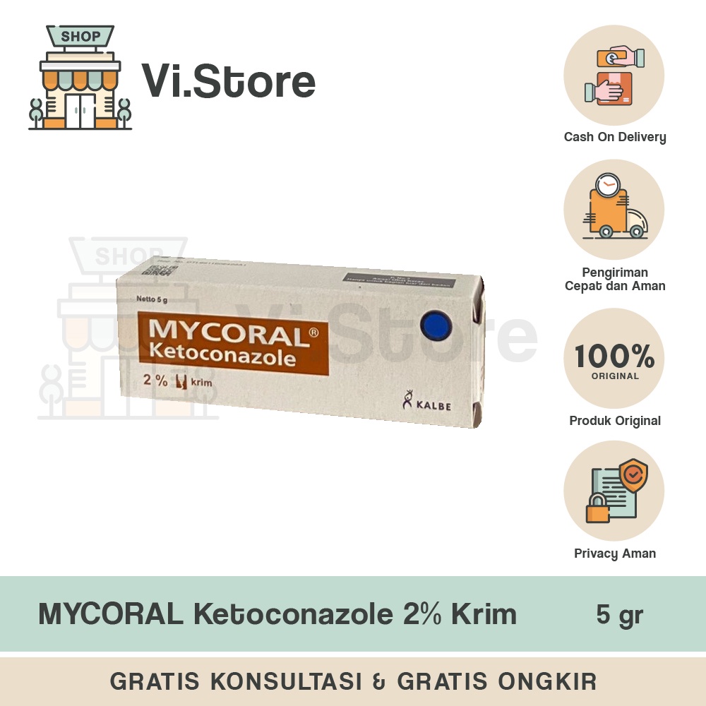 Jual Mycoral Ketoconazole 2% Cream 5 gram | Shopee Indonesia