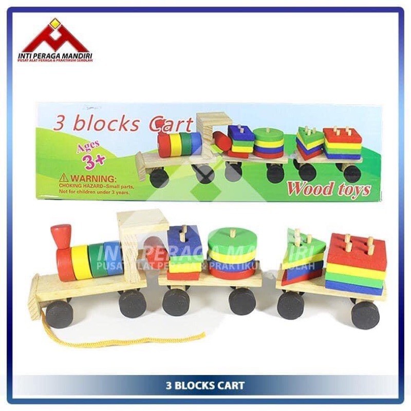 Jual IPMToys- Kereta Api Mengenal Bentuk - 3 Block cart / Mainan ...