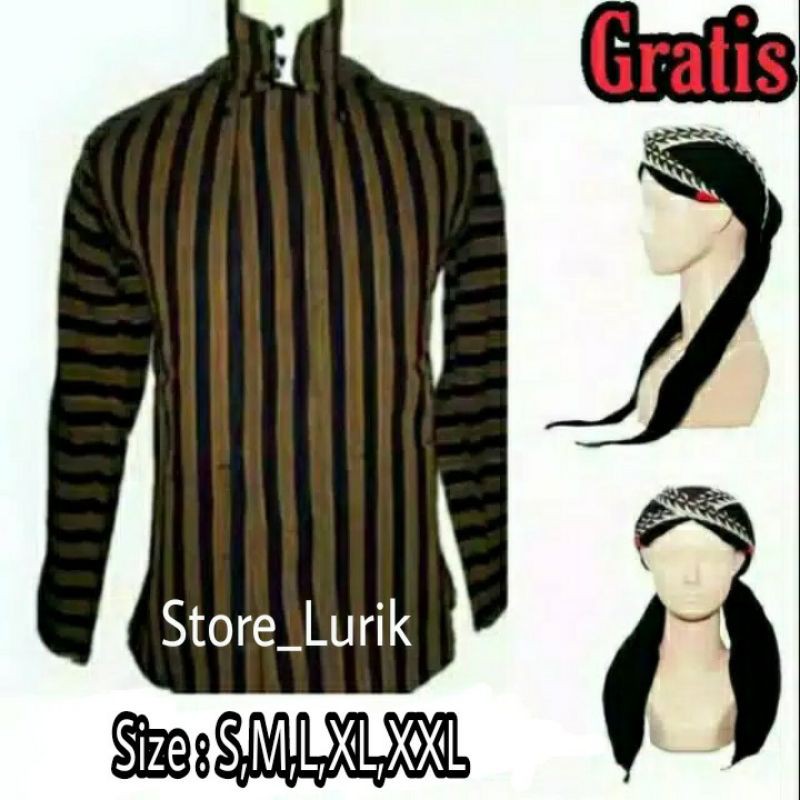 Jual Baju surjan lurik jawa bonus blangkon sliwir jogja/Baju lurik/Baju ...