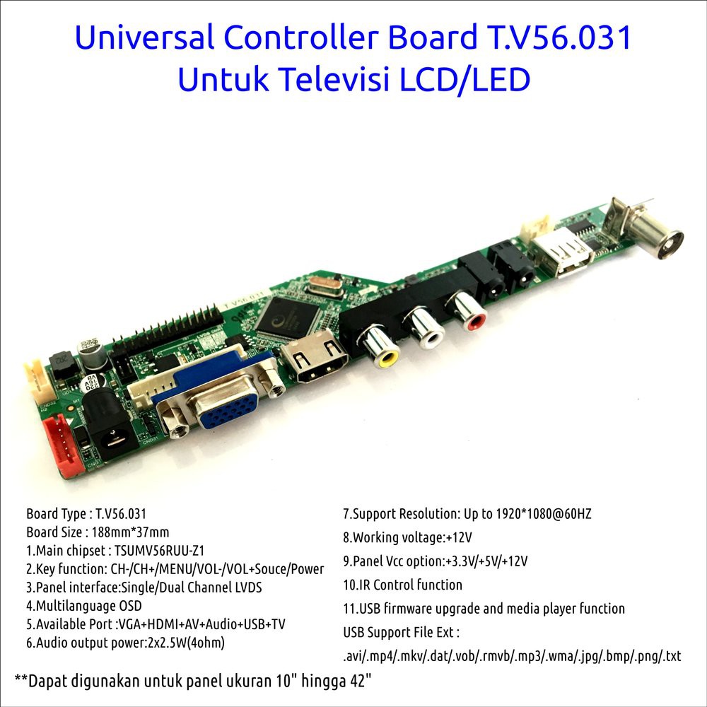 Jual Universal LCD LED TV AD Controller Main Board Driver Mesin Monitor ...