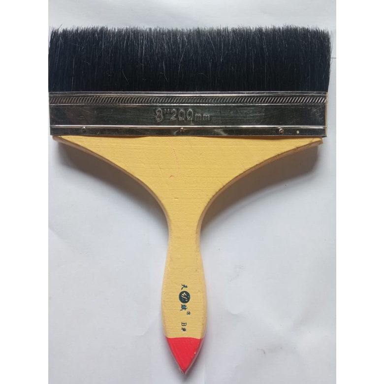 Jual Kuas Cat Tembok 8 Inch Bulu Hitam Tebal Gagang Kayu Paint Brush 20 cm Koas Pengoles Cat ...